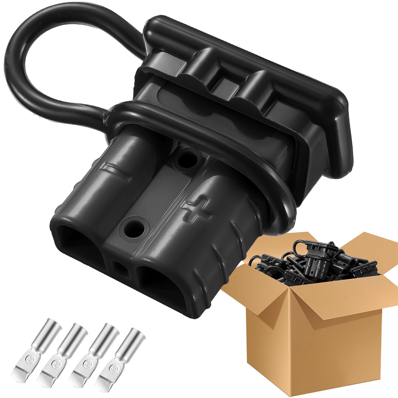 Sevenjungle 2 Pcs Anderson Connector Quick Connector, 50A Black Wire ...