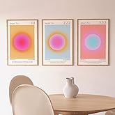 Amazon.com: Gradient Aura Angel Number Posters Set 3 for Room Aesthetic ...