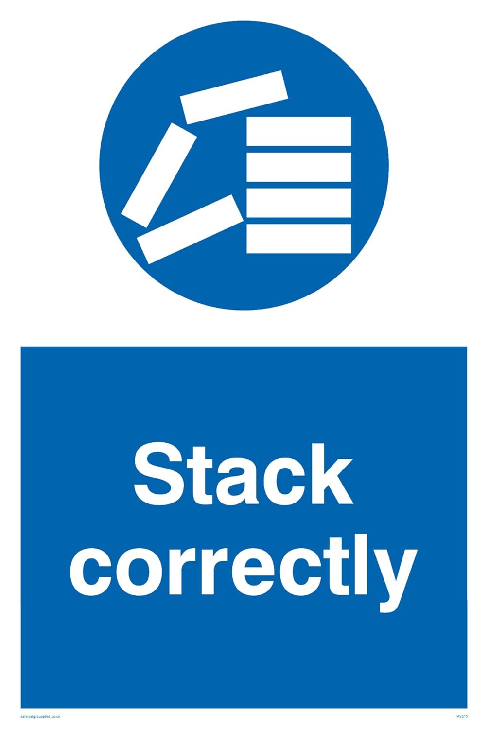 Viking Signs MV310-A6P-V”Stack Correctly” Sign, Vinyl, 150 mm H x 100 ...