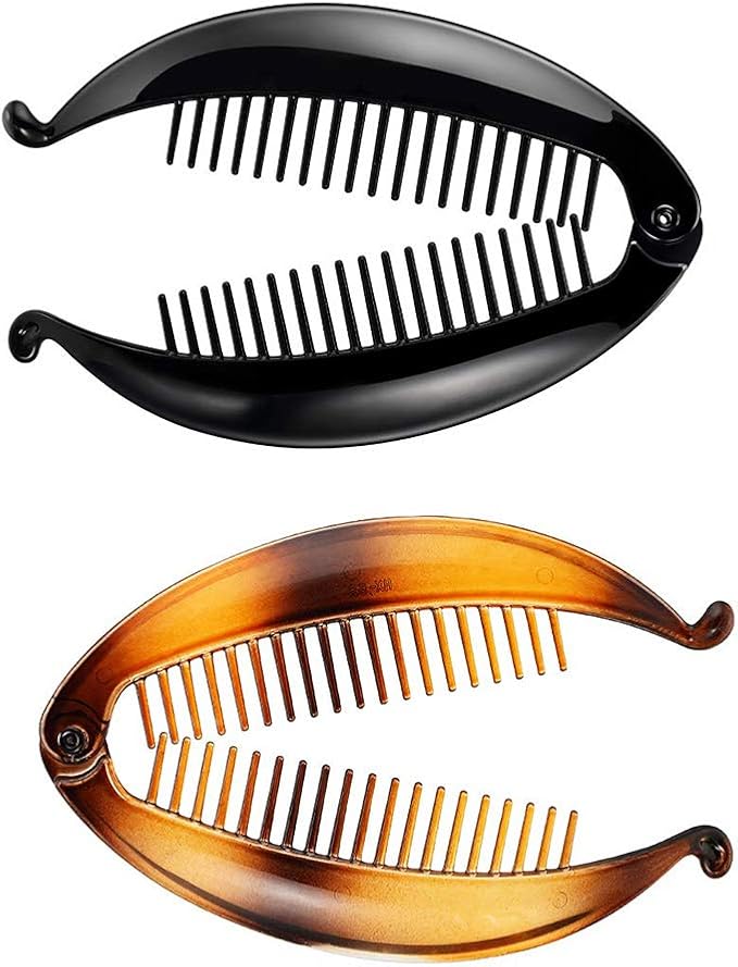 2 Pcs Pinces à Cheveux Pinces À La Banane Peignes À Poisson Large Tort ...