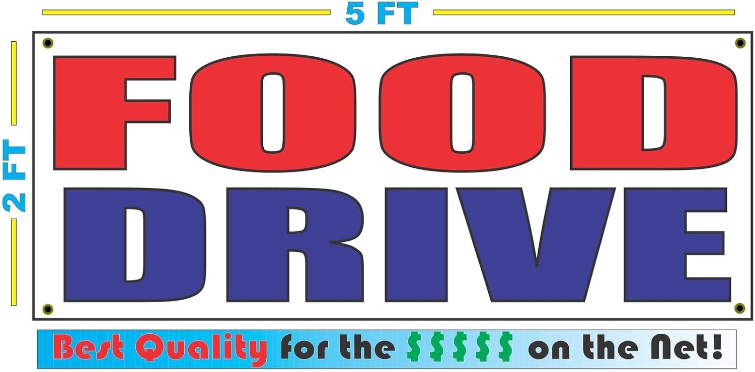 Amazon.com : Food Drive 2x5 Banner Sign : Office Products