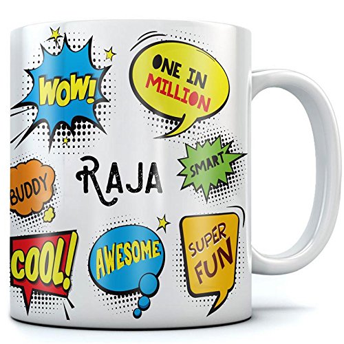 Buy Raja Name Printed Ceramic Coffee Mug 350 ml Best Gift for Birthday ...