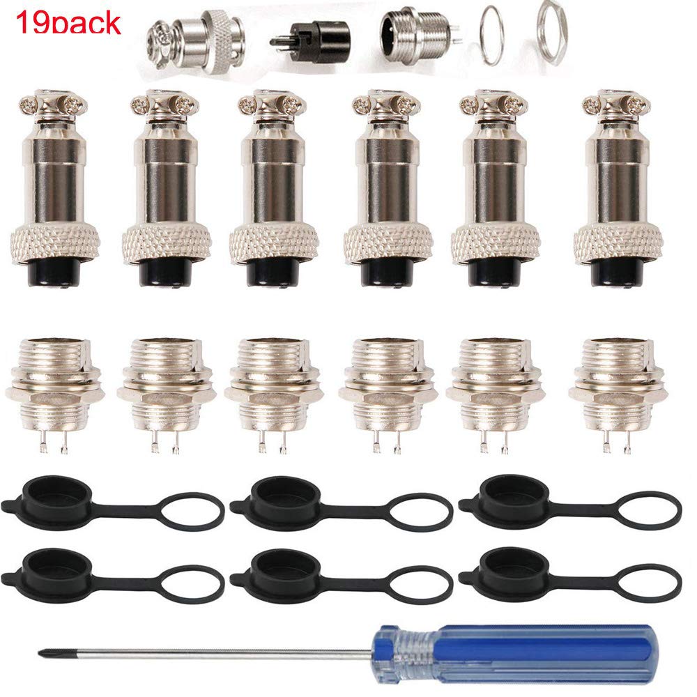 Aviation Connector 2 Pin, GX16 GX16-2 2P 16MM Thread Male Female Wire ...