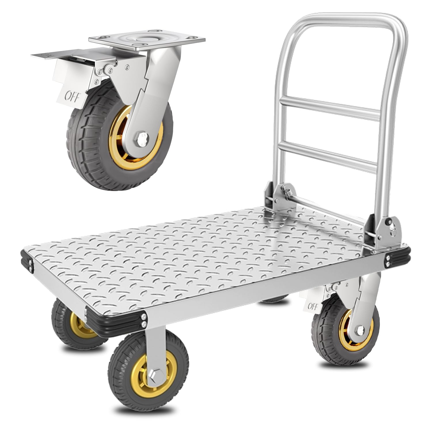 Foldable Platform Truck Push Dolly Heavy Duty 2000 lb. Weight Capacity ...