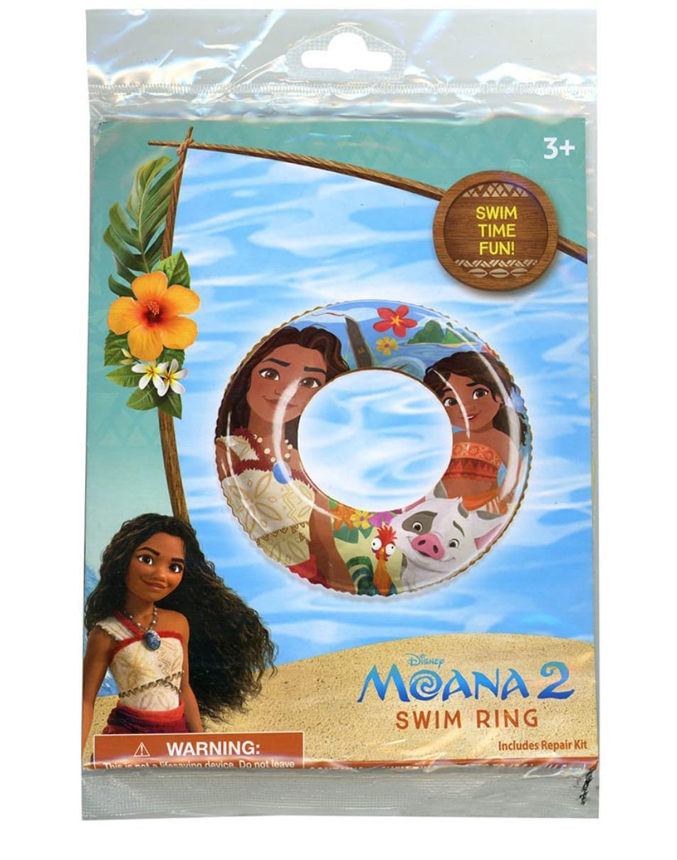 Disney Moana 2 Character Inflatable Swimming Pool Float Ring 17.5 ...