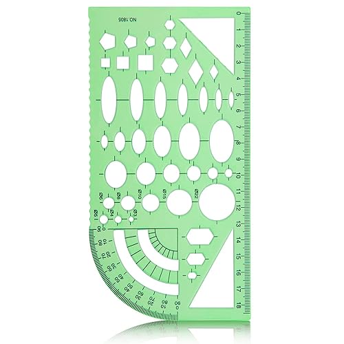 Angrox Plastic Green Measuring Template Geometric Ruler Plastic ...