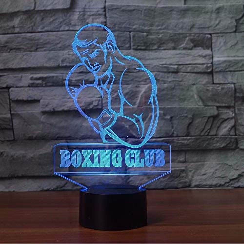 Efecto visual 3D Boxing Man Modeling Led Night Light para boxeo ...