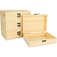 Amazon.com: Acrux7 4 Pack Unfinished Wood Boxes, 7.2 Inch Unpainted ...