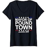 Amazon.com: Mayor Of Pound Town Funny Adult Humor Pound Town T-Shirt ...