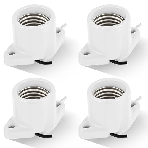 Saysurey 4 Pcs E26 Light Socket Porcelain Lamp Holder Socket Medium ...