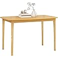 Amazon.com - COSTWAY Dining Table, 48” Wooden Rectangular Kitchen Table ...