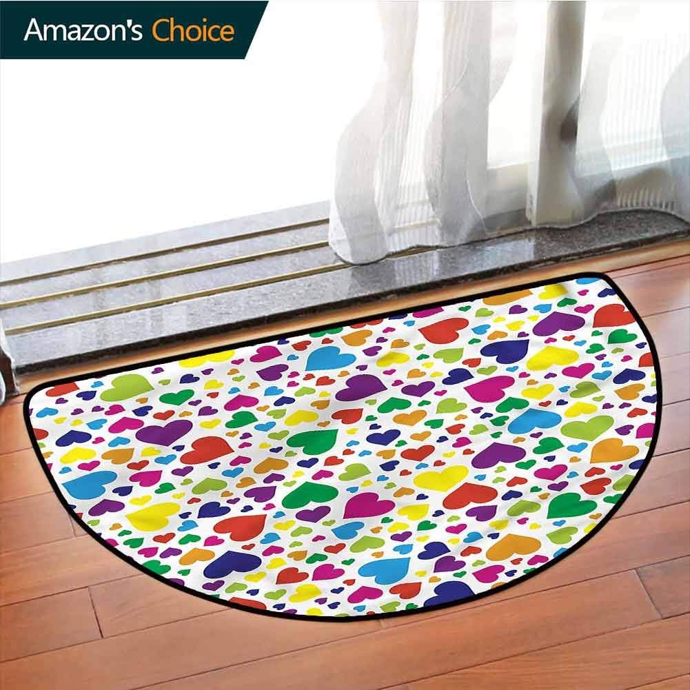 Love Polyester Semi-circular rug, Love Honeymoon Joyful Entrance Hall ...