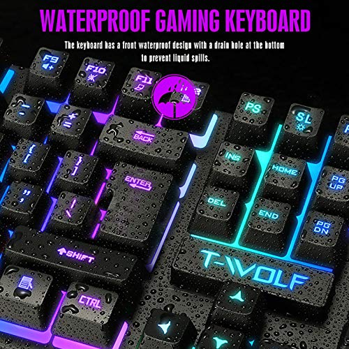 RGB Gaming Keyboard and Mouse-Light Up & LED Backlit Mechanical ...