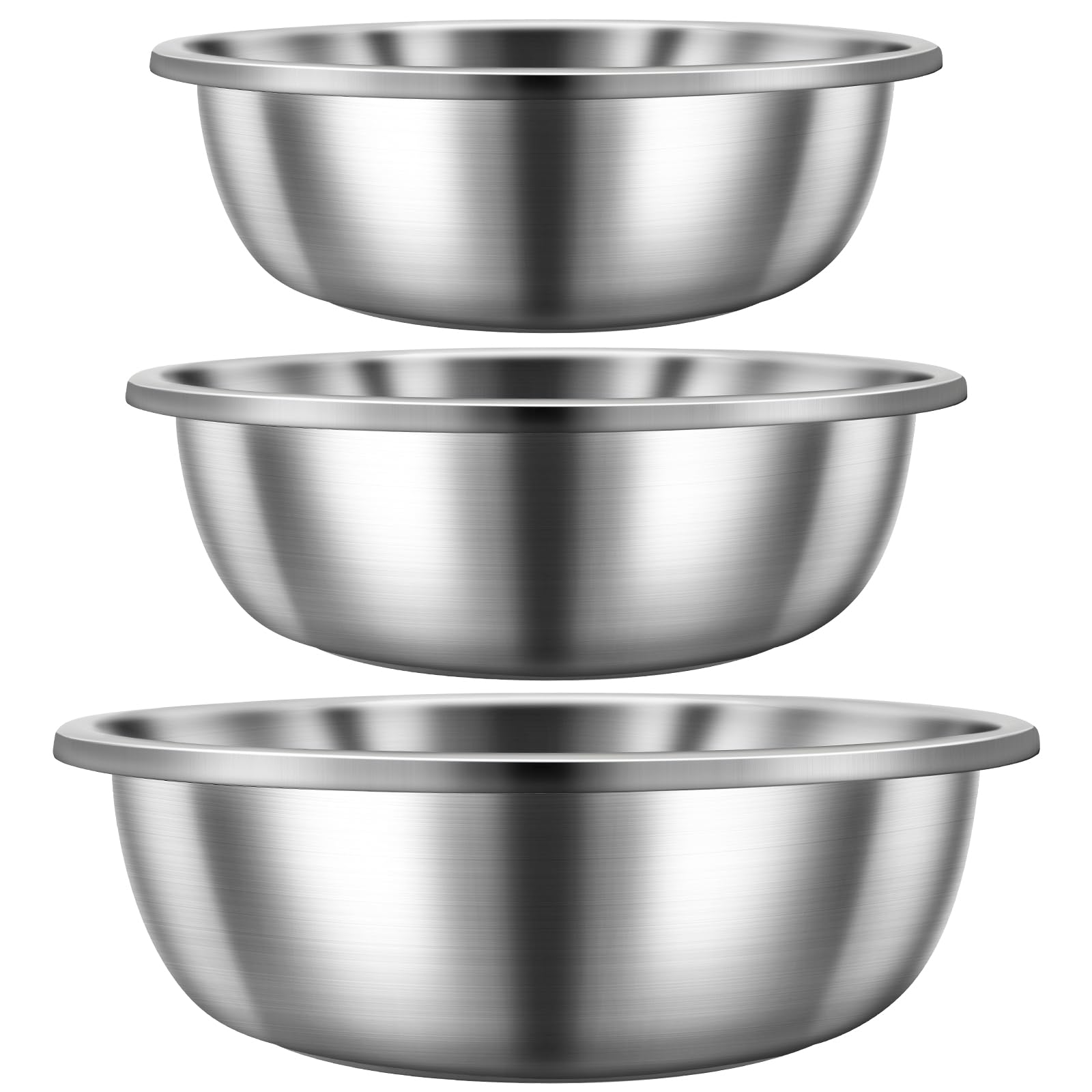 Domensi Set of 3 Extra Large Stainless Steel Mixing Bowls Large Mixing ...