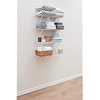 Amazon.com: Rubbermaid Direct Wall Mount Linen Shelf Kit, White, Home ...