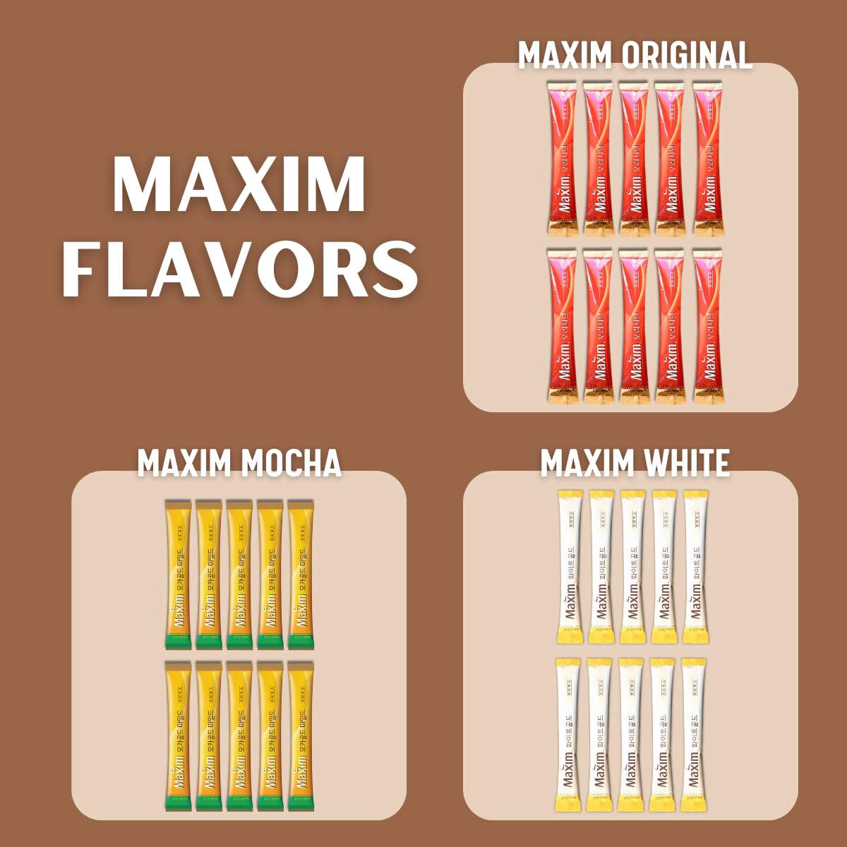 Mua Korean Instant Coffee Maxim Mix Variety Pack of 3 Flavors -3 in 1 ...