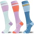 Amazon.com: fenglaoda Compression Socks for Women Men 3 Pairs Graduated ...