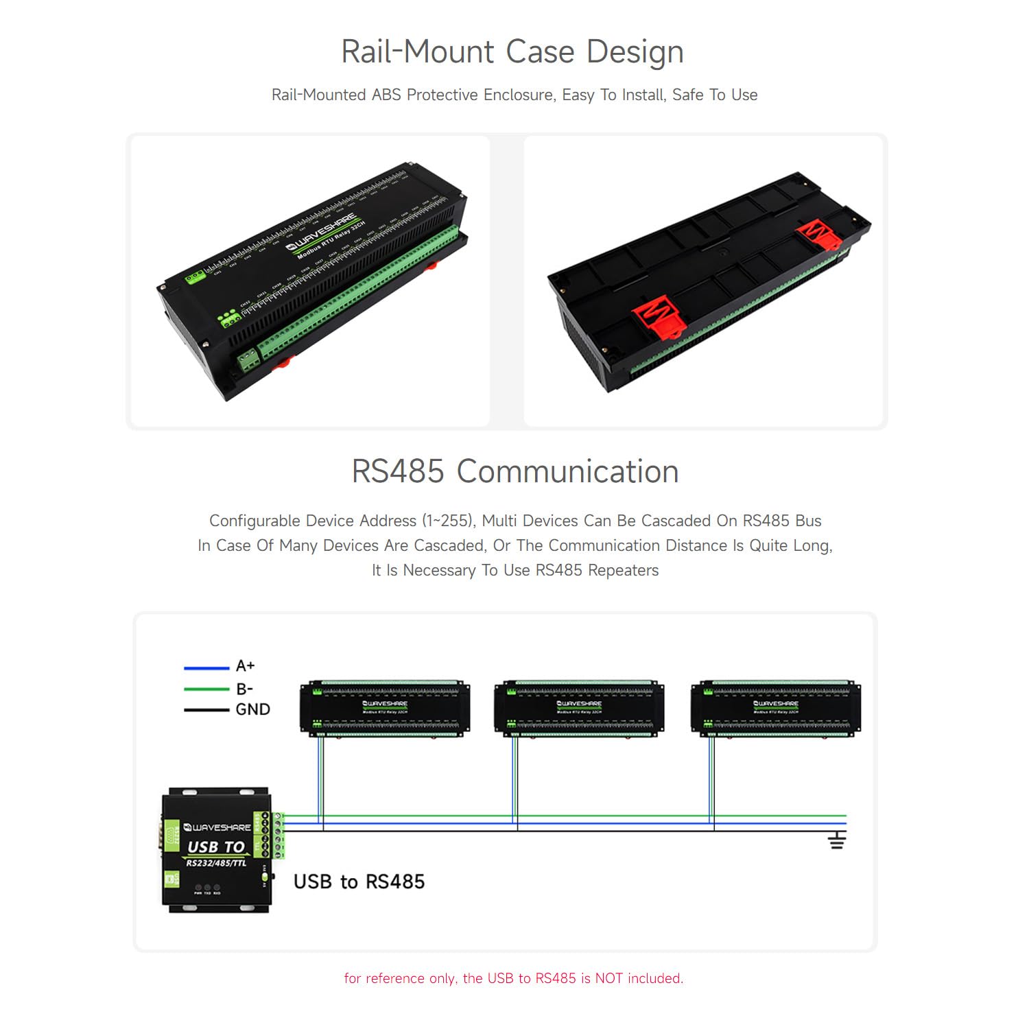 Mua Waveshare Modbus RTU 32-Ch Relay Module, RS485 Interface, with Multiple Isolation Protection ...