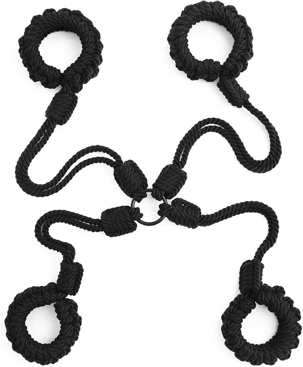 Amazon.com: Soft Cotton Rope Handcuffs Ankle Cuffs Adjustable Handcuffs ...