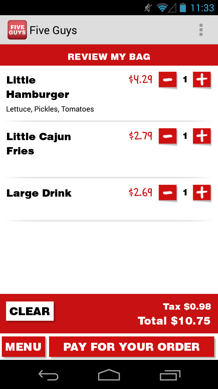 Five Guys Burgers and Fries:Amazon.com:Appstore for Android