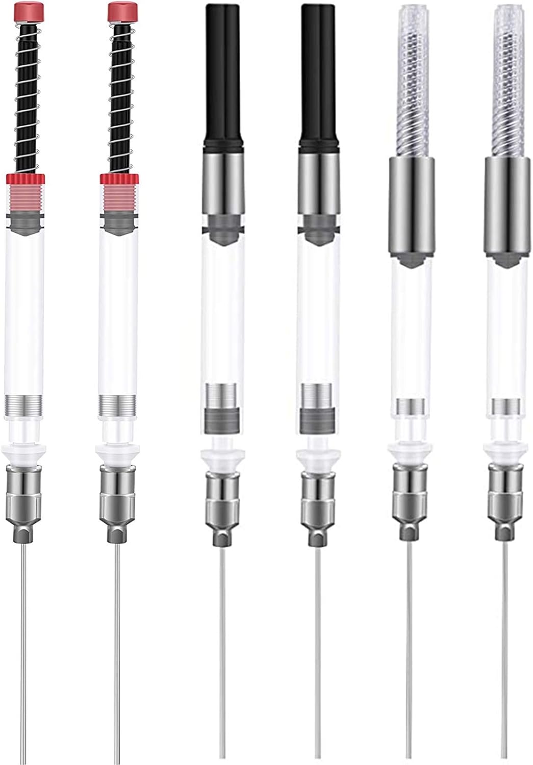 6 Pack Fountain Pen Ink Syringe Filler, Spring Converter with Removable ...