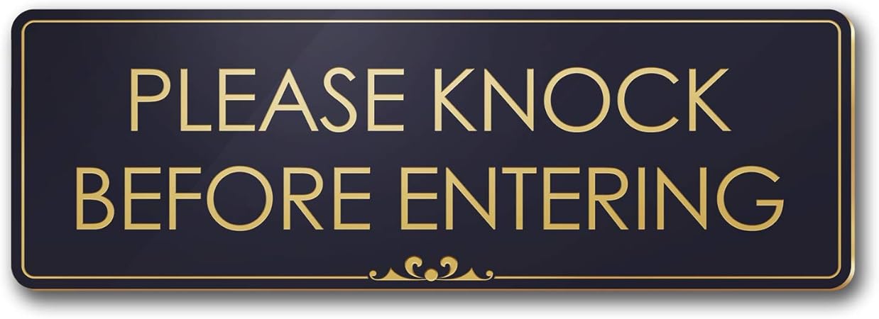 Amazon.com : Please Knock Before Entering - Laser Engraved Sign - 3"x9 ...