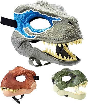 Dino Mask Moving Jaw - Velociraptor Mask Dinosaur Masks for Kids ...