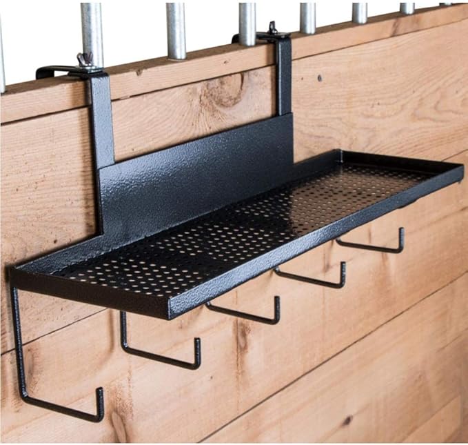 Amazon.com: Easy-Up Portable Horse Stall Shelf with 5 Tack Hooks | Keep ...