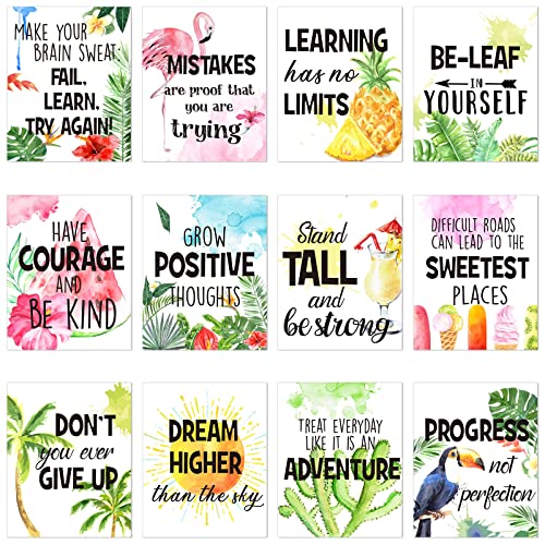 12 Pieces Tropical Themed Growth Mindset Posters Bulletin Board Display ...