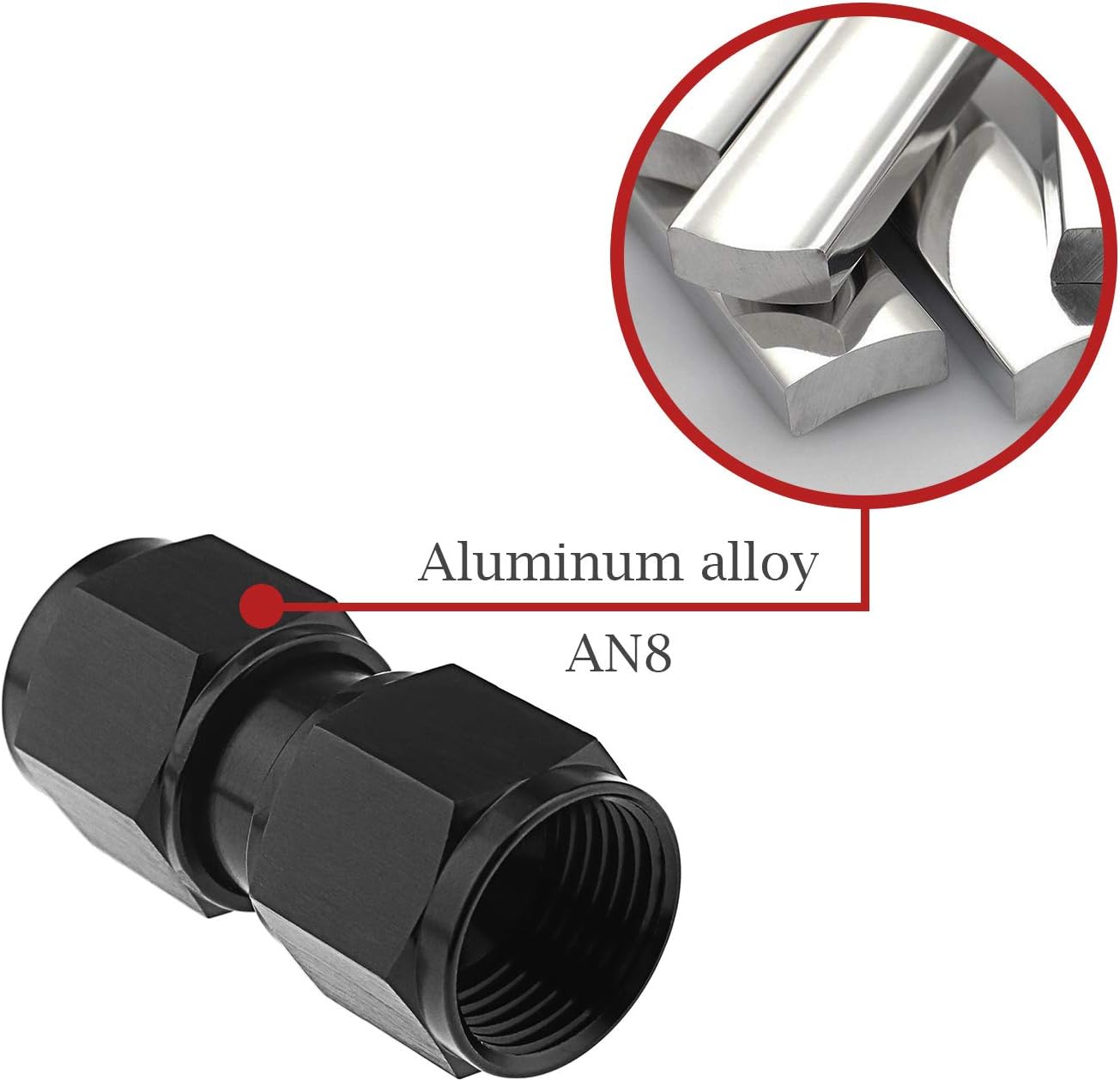 an-8 Union Connector, AN8 Thread Coupler Aluminium Anodized (Female to ...