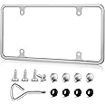 Amazon.com: RED WOLF License Plate Frame Stainless Steel Without ...