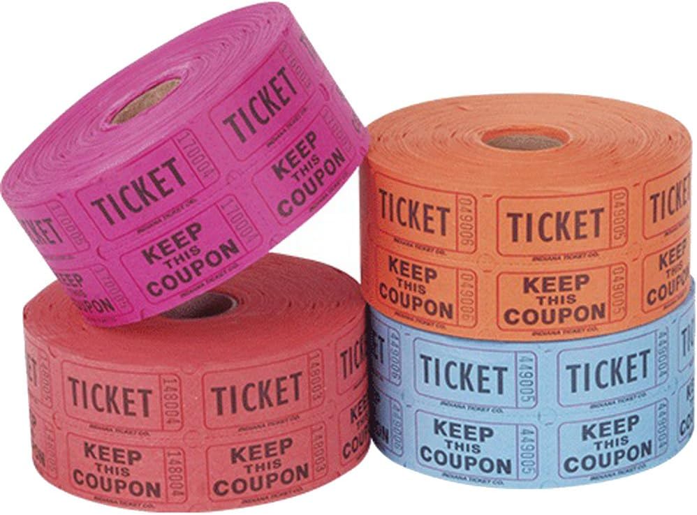 Amazon.com : ROLL OF 1000 DOUBLE NUMBER RAFFLE TICKETS : Everything Else