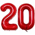 Amazon.com: GOER 42 Inch Red 20 Number Balloons for 20th Birthday Party ...