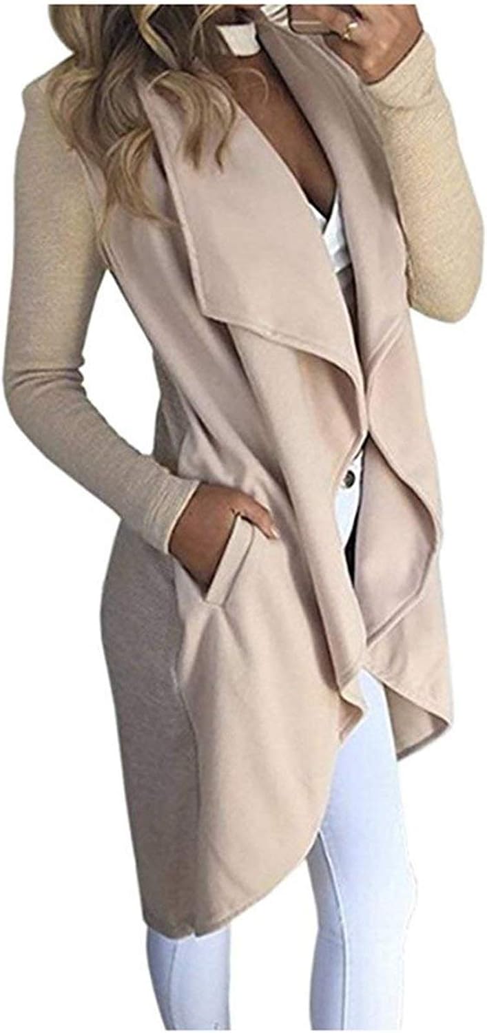 Willlly Mujer Cardigan Largo Elegante Otoño Invierno Splice Moda ...