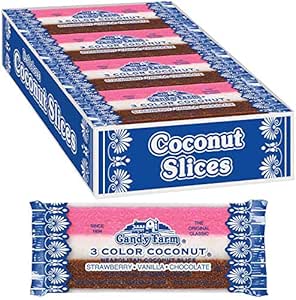 Amazon.com : Neapolitan Coconut Slice Candy Bars (Vanilla, Chocolate ...