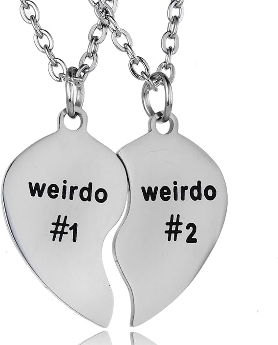 Split Valentine Heart Best Friends Weirdo 1 and Weirdo 2 Pendant ...