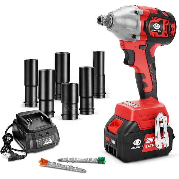 OEMTOOLS 24486 20V Max Lithium-Ion Brushless 1/2 Inch Impact Wrench， High-Performance Motor ...