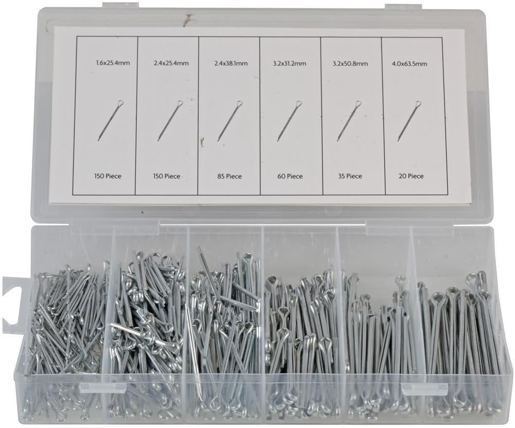 Invero® 500 Piece Split Pin/Cotter Pin Assortment Set – Contains 9 ...