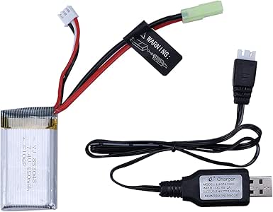 Battery and Charger for DEERC 9300 High Speed Racing Car Color Red ...