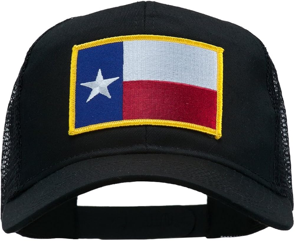 e4Hats.com Texas State Flag Patched Mesh Cap - Black OSFM at Amazon Men ...