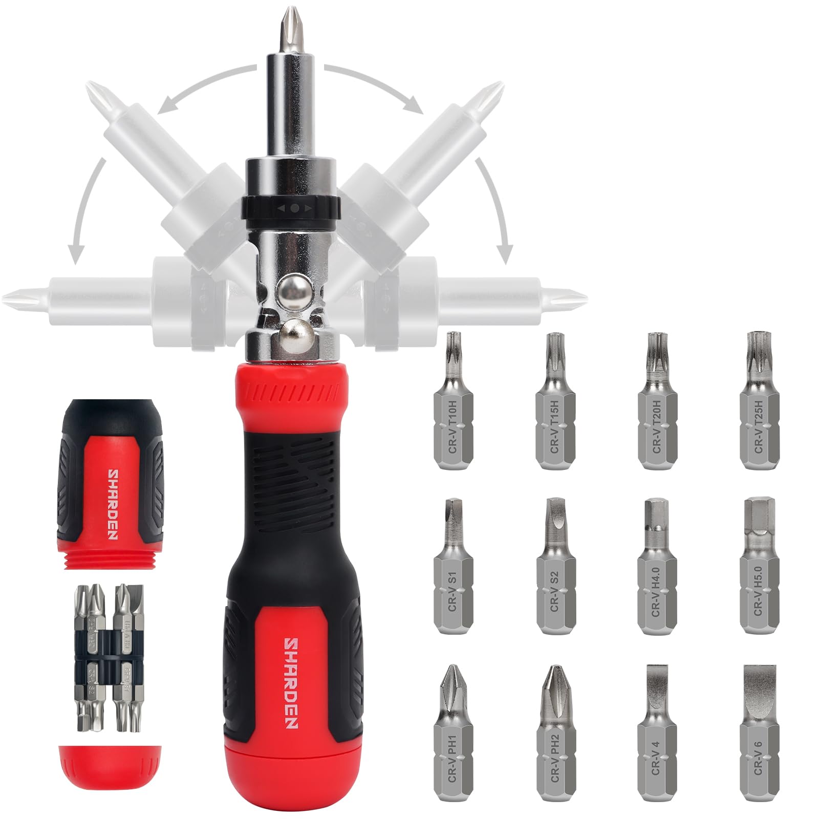 Mua SHARDEN Ratcheting Screwdriver 13-in-1 Multibit Screwdriver All in One Screwdriver Set with ...