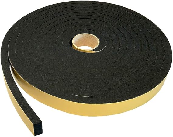 Weatherstrip self adhesive rubber tape - 10m length, 12mm wide x 1.5mm ...