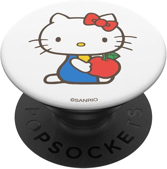 Amazon.com: Hello Kitty Retro Apple PopSockets PopGrip: Swappable Grip ...