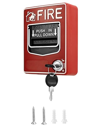 QWORK Wired Emergency Fire Alarm Station, Dual Action Manual Call Point ...