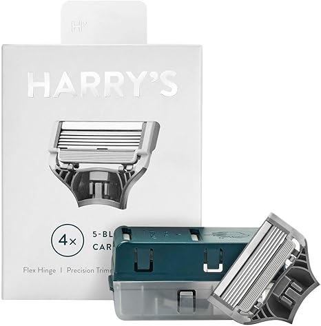 Harrys Razor Blades (1 Pack of 4) in Durable Hinged Water Friendly ...