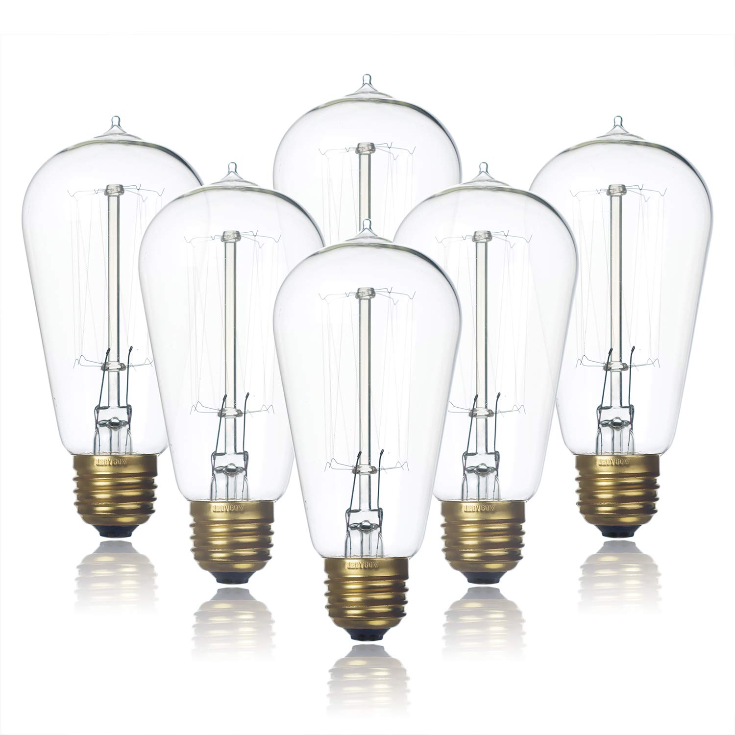 Mua Jslinter 6-Pack Edison Light Bulb, Warm White 2200K Old Fashioned ...
