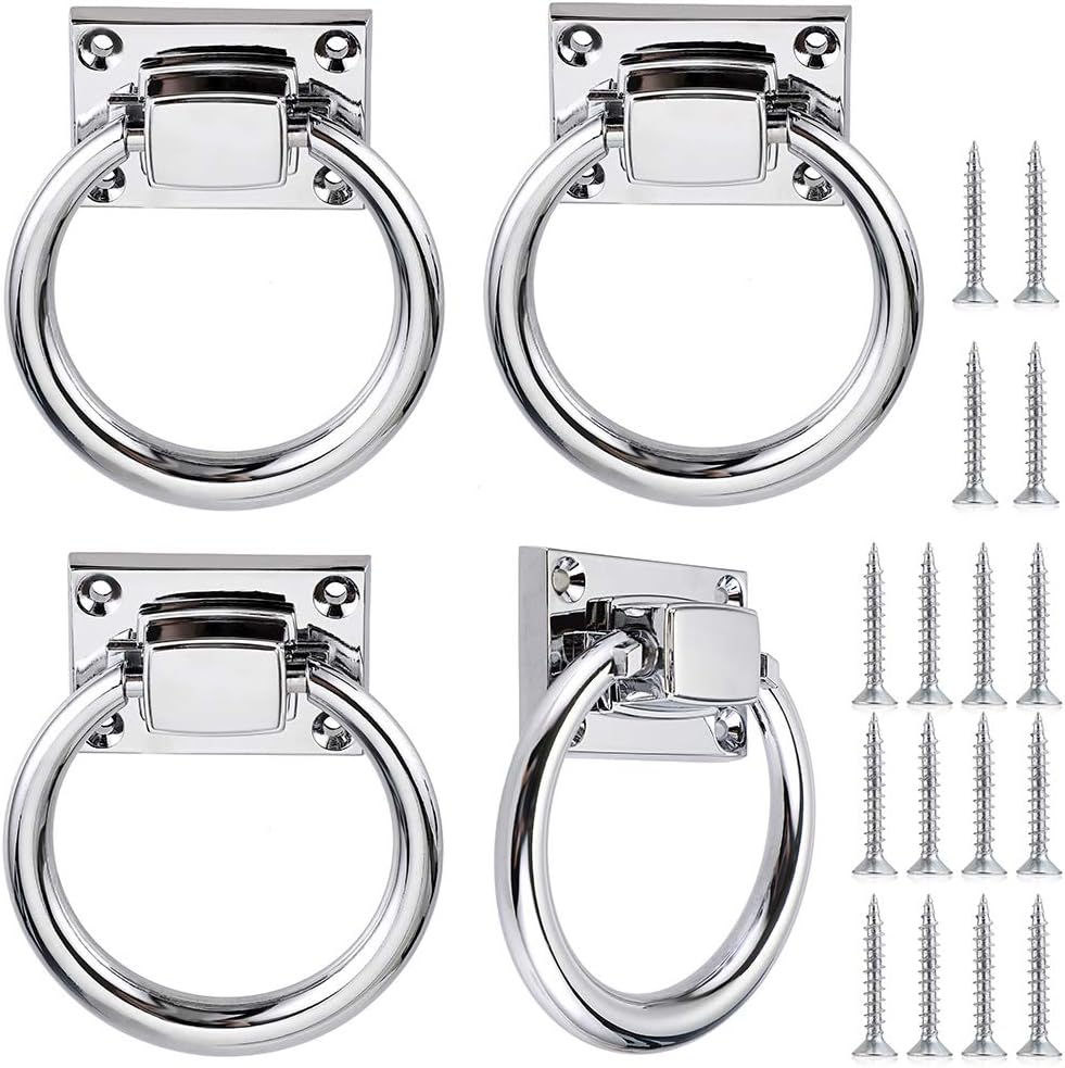 IGNPION 4ps Cabinet Ring Pull Handle Furniture Knobs Pull for Chest ...