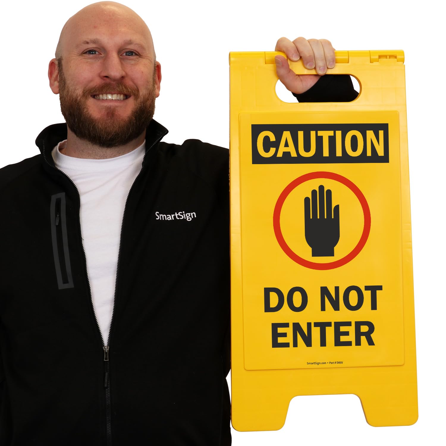 SmartSign Folding Floor Sign, Legend "Do Not Enter" With Graphic, 25 ...