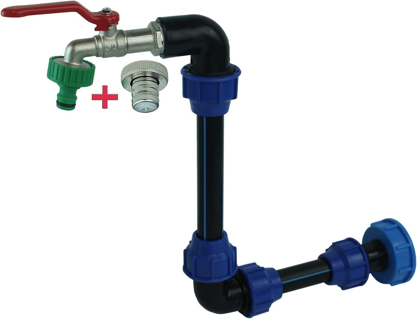 GASMIS IBC gooseneck with extension to the bottom, adapter with outlet ...