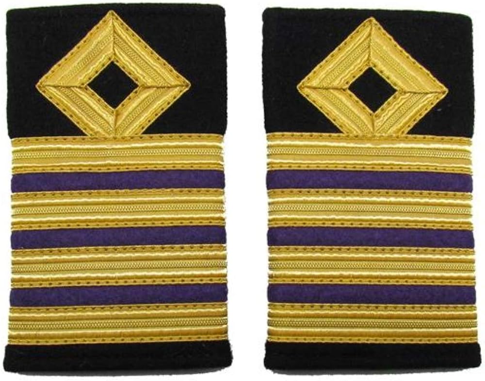 Epaulette Merchant Navy Chief Engineer Diamond 4 Bars Slip On: Amazon ...
